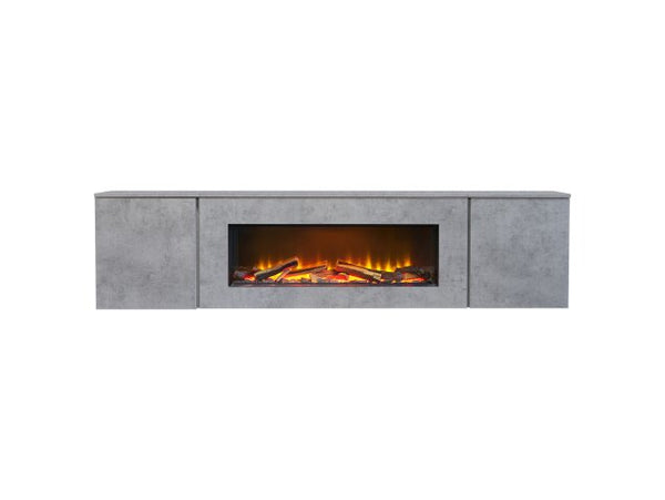 Acantha Orion Electric Floating Media Wall Suite & Fire in Concrete Ef ...